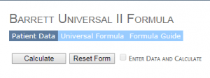 Online IOL Power calculation Barrett Univeral II Formula | IOLS Directory