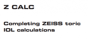 Z CALC - Zeiss online IOL Calculator | IOLS Directory